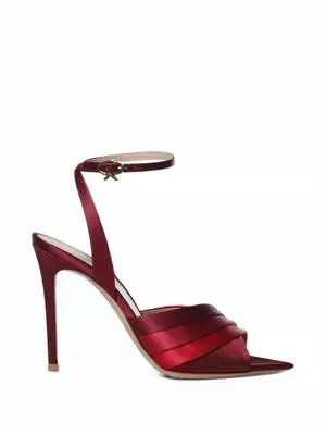 GIANVITO ROSSI Satin Heeled Sandals - Red