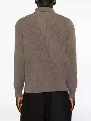 FILIPPO DE LAURENTIIS Ribbed-knit Patch-pocket Cardigan