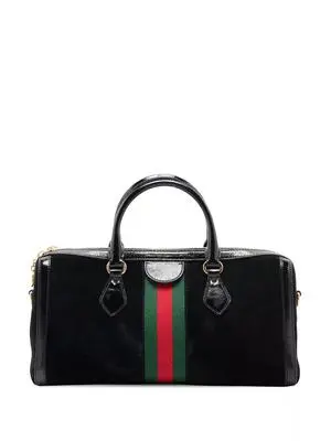 Gucci 2016-2026 Medium Suede Web Ophidia Top Handle Bag Satchel