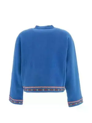 BODE Ribbon Embroidered Button-front Cardigan