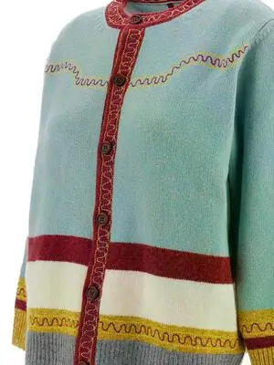 BODE Rock Candy Embroidered Striped Cardigan