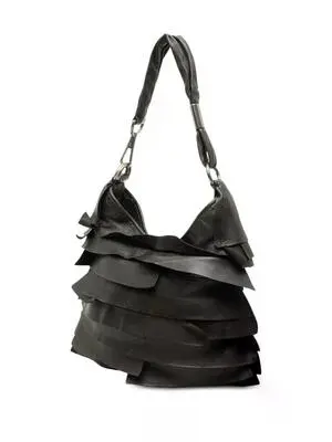 Saint Laurent 2000-2012 Small Ruffled Leather Saint Tropez Hobo Shoulder Bag