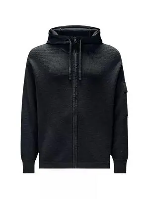 C.P. COMPANY Waffle-knit Zip-up Hoodie - Black