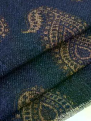 Boggi Milano Scarf With Macro Paisley Print In Wool