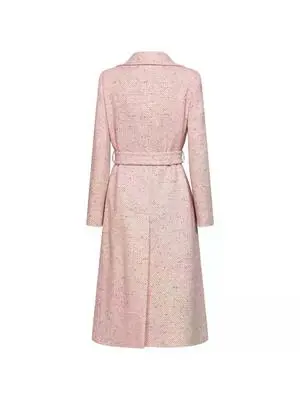 Tagliatore Molly Herringbone-pattern Belted Coat - Pink