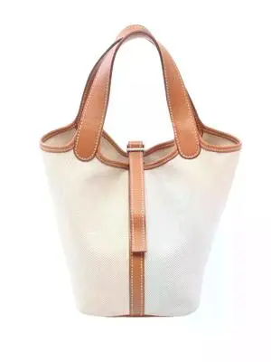 Hermès 2025 Toile And Barenia Picotin 18 Handbag - Neutrals