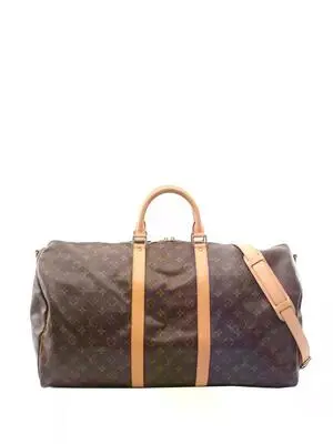 LOUIS VUITTON 1999 Monogram Keepall Bandouliere 55 Travel Bag - Brown