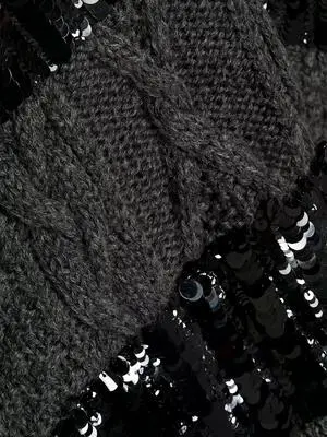 Valentino Garavani Sequin-embellished Cable-knit Sweater