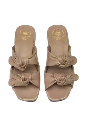 Officine Creative Suki Knotted Leather Flat Sandals - Neutrals