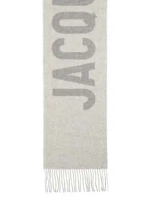 Jacquemus Sciarpa In Lana Con Frange E Logo