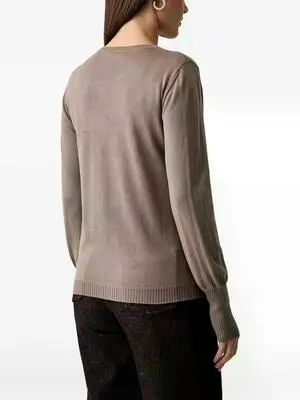 Luisa Spagnoli Mossa Long-sleeve Ribbed-trim T-shirt