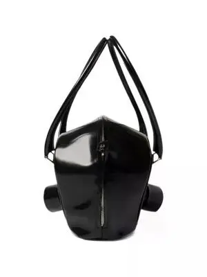 DOUBLET Gas Mask Leather Tote Bag - Black