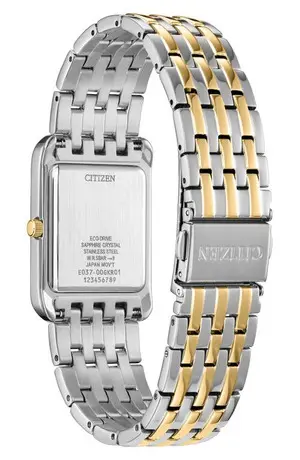 Citizen Classic Rectangular Solar Bracelet Watch - Two-tone