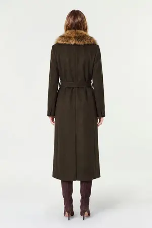 NICHOLAS Mae Coat With Faux Fur Collar