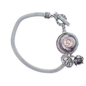 GEM KINGDOM Pink Rose Mesh Bracelet