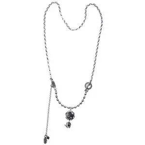 GEM KINGDOM Black Onyx Pendant Necklace - Black/silver