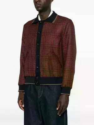 Emporio Armani Check-pattern Button-up Jacket - Red