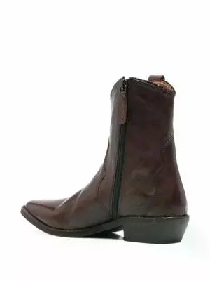 ZOLFO Pointed-toe Leather Cowboy Boots