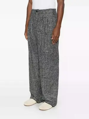 Emporio Armani Pleated Pinstripe-pattern Trousers