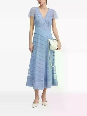 Luisa Spagnoli Prontezza Lace-trimmed Tiered Midi Dress