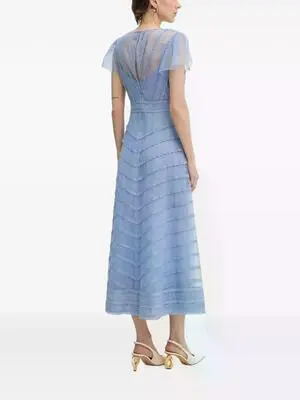 Luisa Spagnoli Prontezza Lace-trimmed Tiered Midi Dress