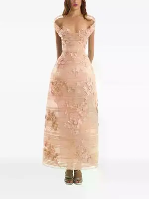 GEMY MAALOUF Embroidered Off-shoulder Dress