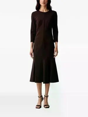 Luisa Spagnoli Ghedi Panelled-flared Midi Dress - Brown