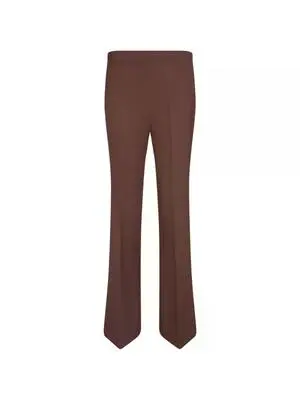 BLANCA VITA Pressed-crease Flared Trousers - Brown