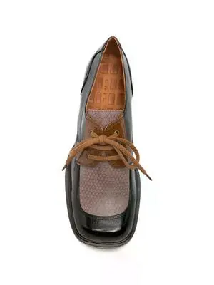 Chie Mihara Crocodile-effect Panelled Loafers