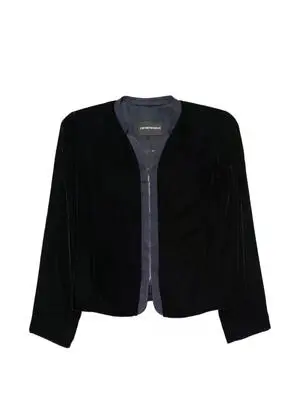 Emporio Armani Velvet Zip-up Jacket - Blue