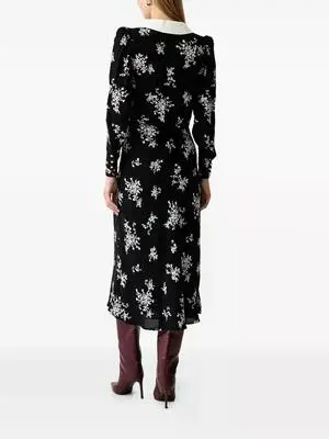 Luisa Spagnoli Gael Floral-print Pussy-bow Midi Dress