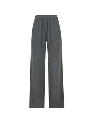 Max Mara Wide Cashmere-yarn Trousers Dark - Grey
