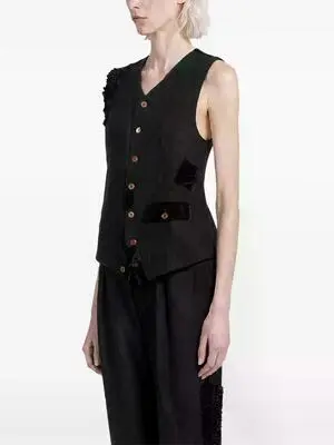 ALEKSANDR MANAMÏS Mended Poets Velvet-panel Waistcoat