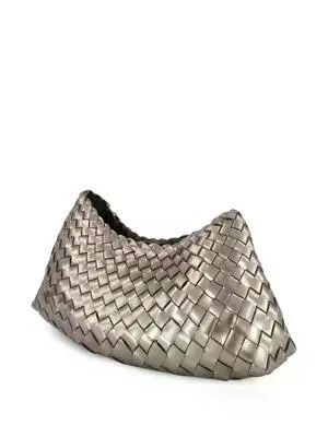 Dragon Diffusion Comporta Leather Clutch Bag - Silver