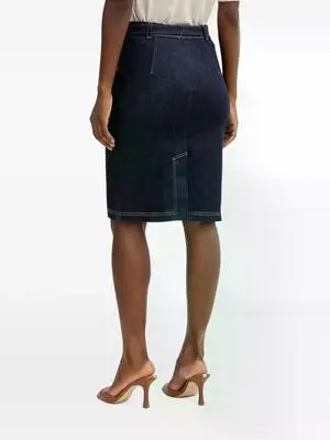 Luisa Spagnoli Tennista Logo-plaque Topstitched Midi Skirt
