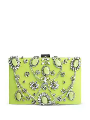 GEMY MAALOUF Bejeweled Box Clutch Bags - Green
