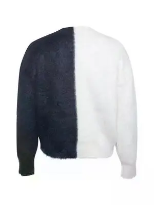 Saint Laurent Colour-block Crew-neck Sweater - Black