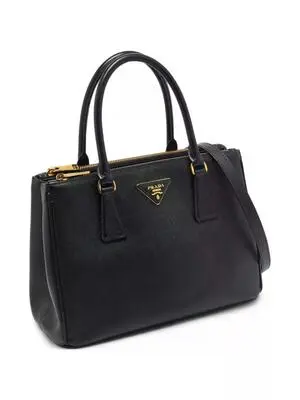Prada Small Galleria Saffiano Lux Leather Tote Bag - Black