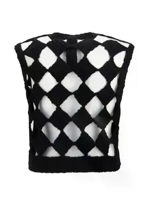 Rick Owens Open-knit Diamond-pattern Vest