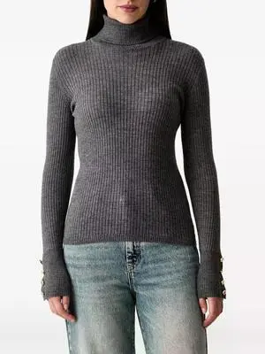 Luisa Spagnoli Meritare Ribbed-knit Long-sleeve T-shirt - Grey
