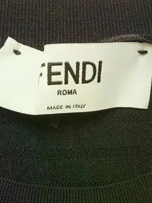 Fendi Zucca-pattern Long-sleeve Mini Dress