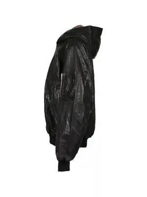 ALEXANDER DIGENOVA Hooded Leather Bomber Jacket
