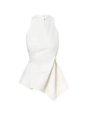 Magda Butrym Asymmetric Peplum Blouse - Neutrals