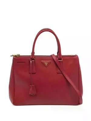 Prada Medium Galleria Saffiano Lux Tote Bag - Red