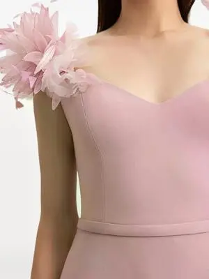 GEMY MAALOUF Floral-applique Cape-detail Dress