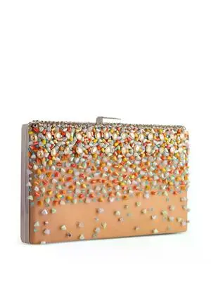 GEMY MAALOUF Bejewelled Box Clutch Bag - Neutrals