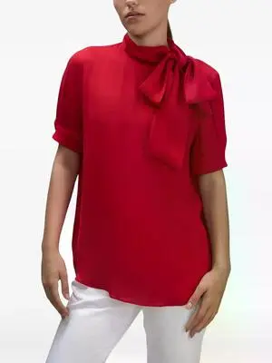 Valentino Garavani Bow-detail Silk-georgette Blouse