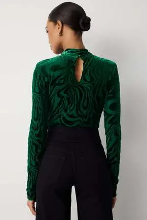 Ramy Brook Annabelle Burnout Long Sleeve Top