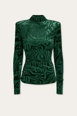 Ramy Brook Annabelle Burnout Long Sleeve Top