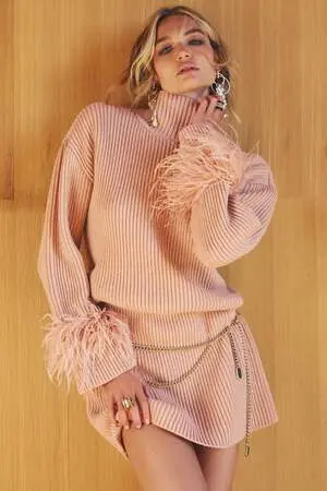 Ramy Brook Kay Embellished Sweater Mini Dress